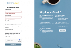 Setting up an account with IngramSpark – Prepare to Publish